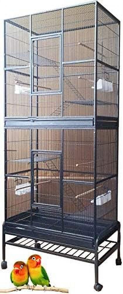 76" Extra Large Double Stackable Wrought Iron Breeding Bird Parrot ...