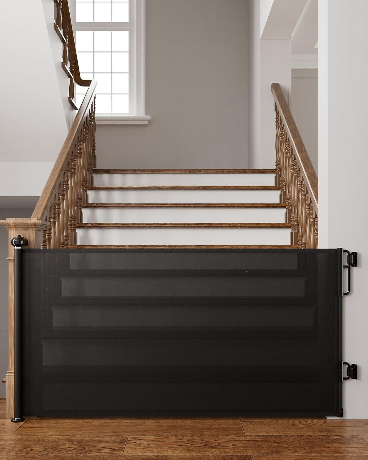 76" Extra Wide Retractable Gates for Stairs, Mesh Dog Gate for The ...