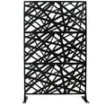 76"H x 48"W Metal Privacy Screen - Freestanding Outdoor Patio Divider ...