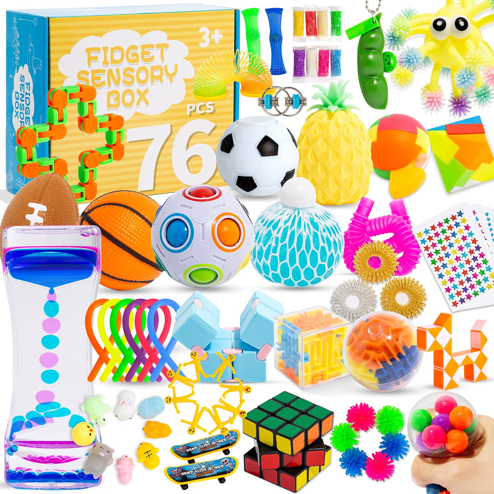 76 Pack Sensory Fidget Toys Set, Stress Relief And Anti-Anxiety Bundle Sensory Toys For Kids ...