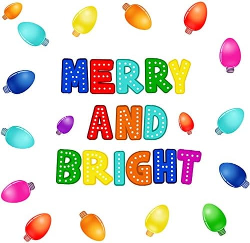 76 Pcs Christmas Bulletin Board Decorations Christmas Light Cutouts ...
