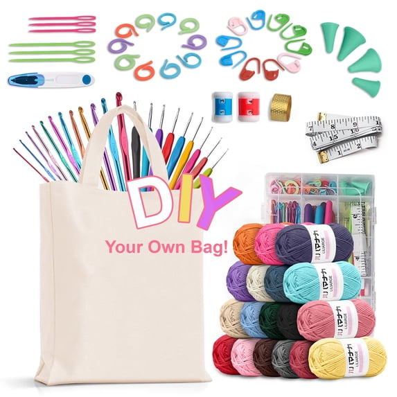 Cshidworld 76 Pcs Crochet Kit for Beginners Adults, Crochet Hook Set ...