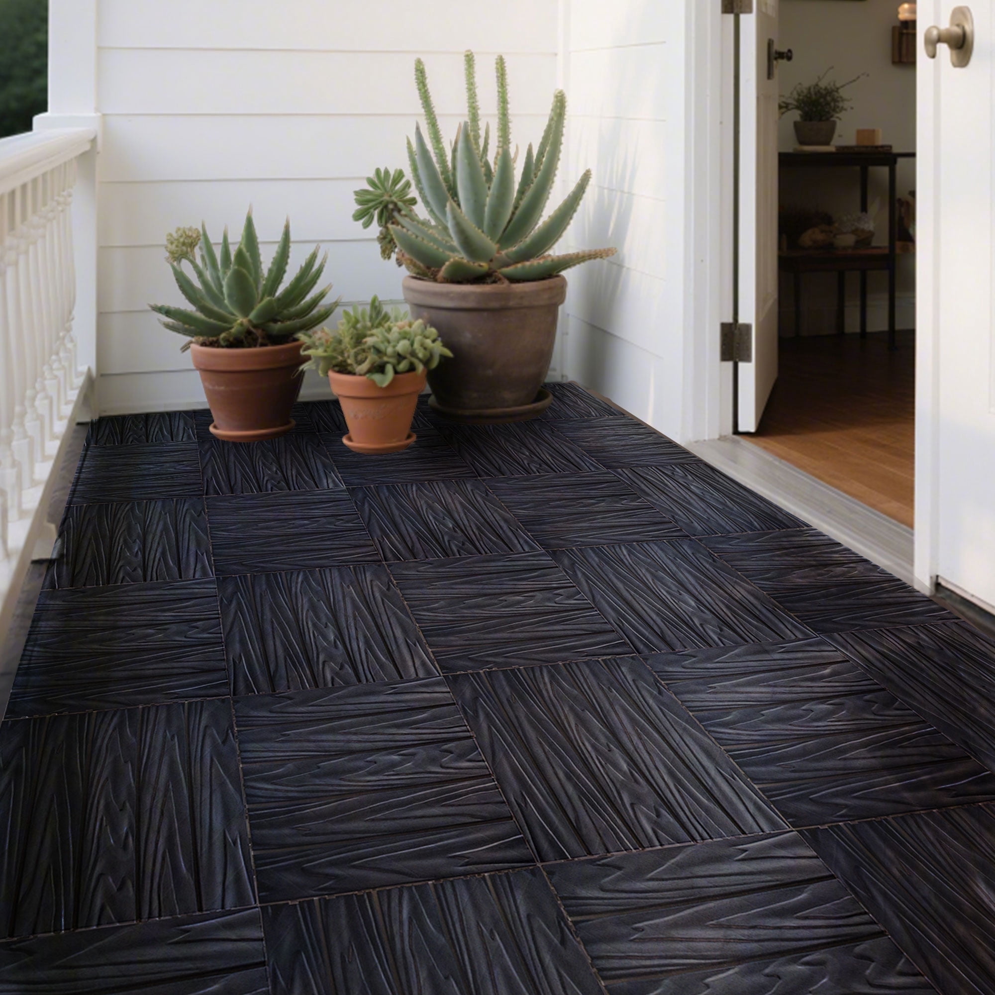 76 Pack Interlocking Deck Tiles, 11.42"x11.42", Polypropylene ...