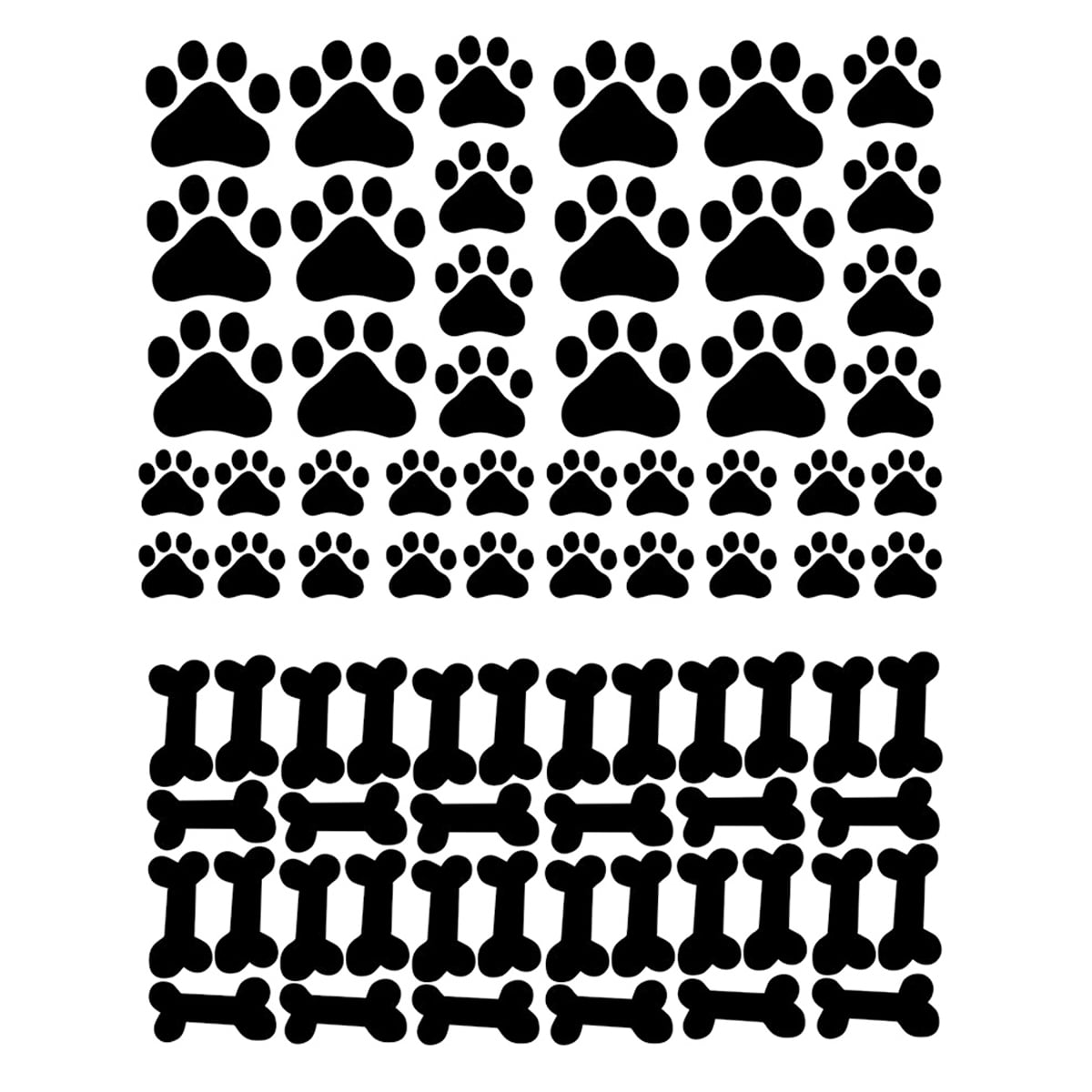 76 Pieces Dog Paw Decal Paw Print Sticker Dog Room Decor For Walls Dog ...