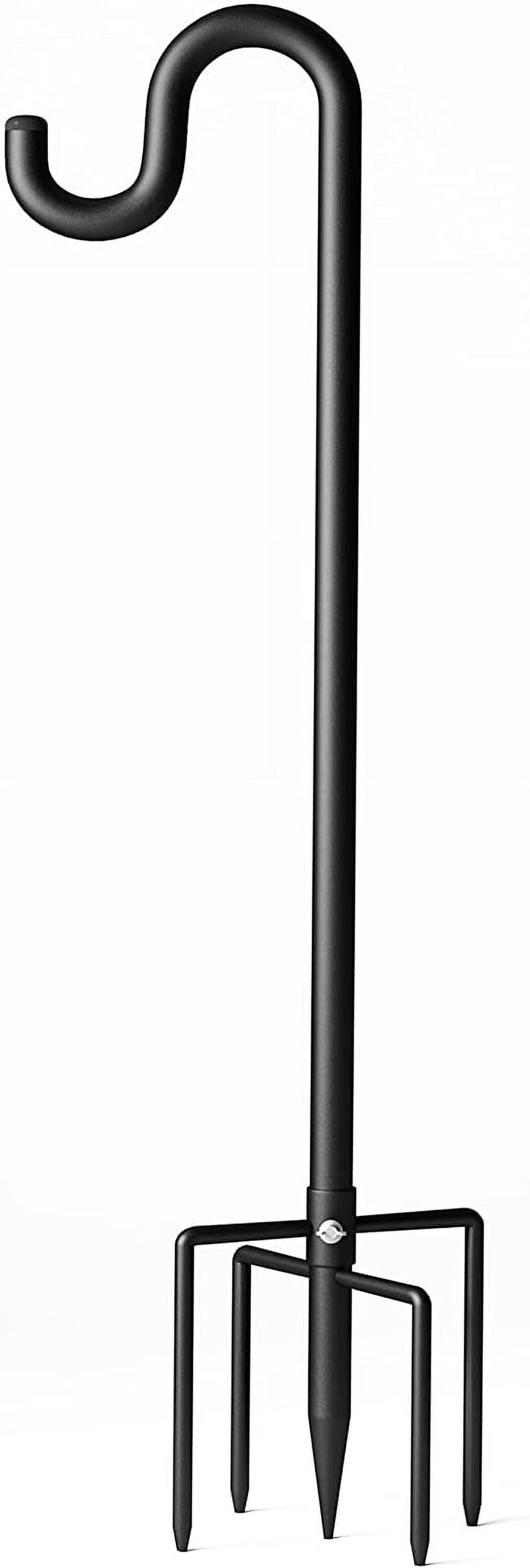 76" Shepherds Hooks for Outdoor, Extra Thick Bird Feeder Pole with 5 ...