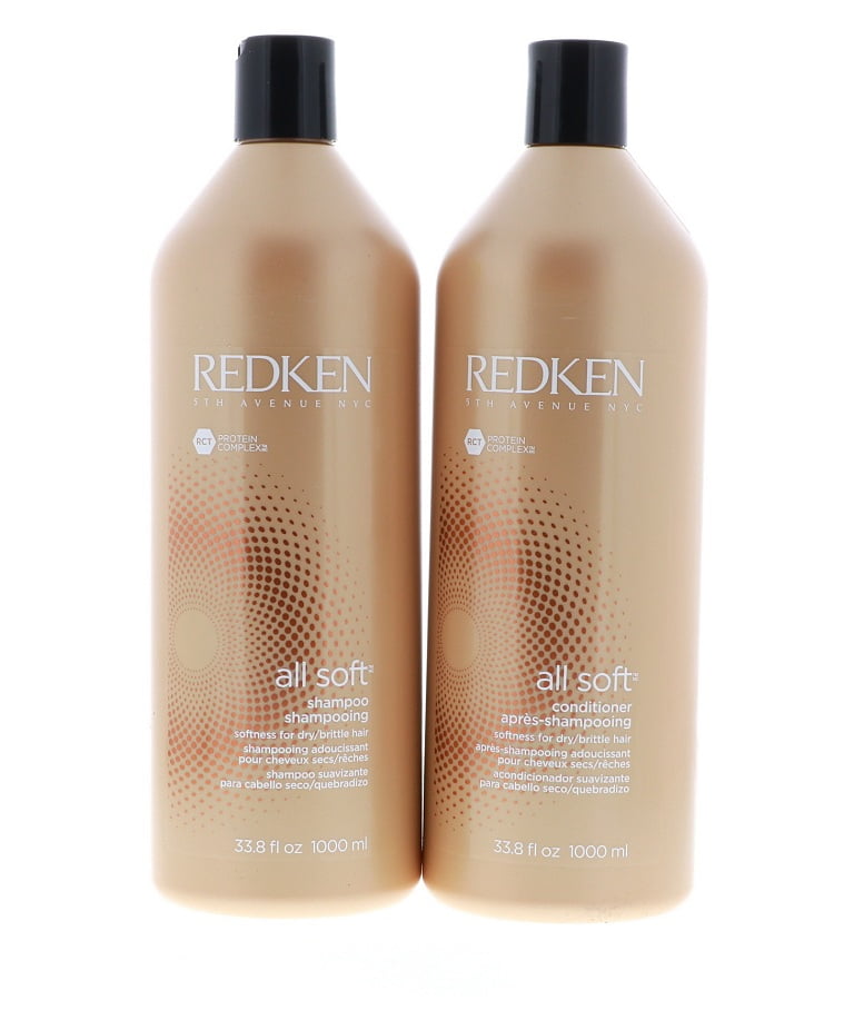 Redken All Soft Advanced Silkening Shampoo and Conditioner Liter 33.8oz ...