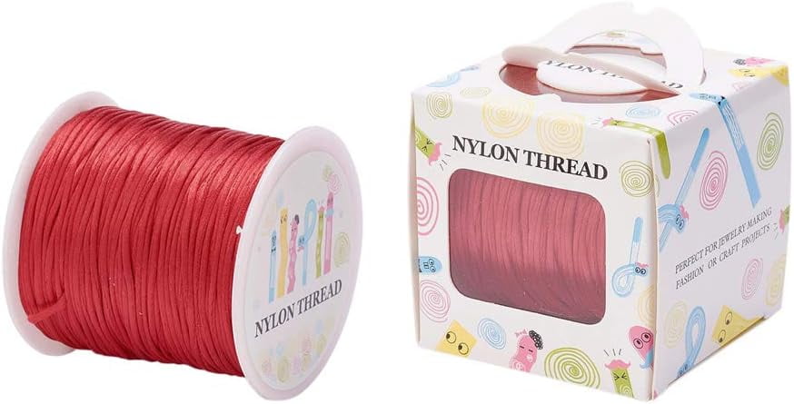 76 yd 1mm Rat Tail Satin Nylon Trim Silk Chinese Knot Beaded Rope ...