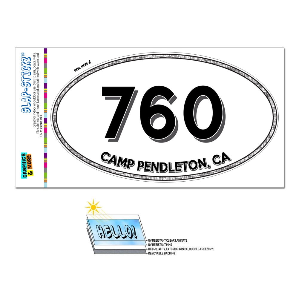 760 - Camp Pendleton, CA - California - Oval Area Code Sticker ...