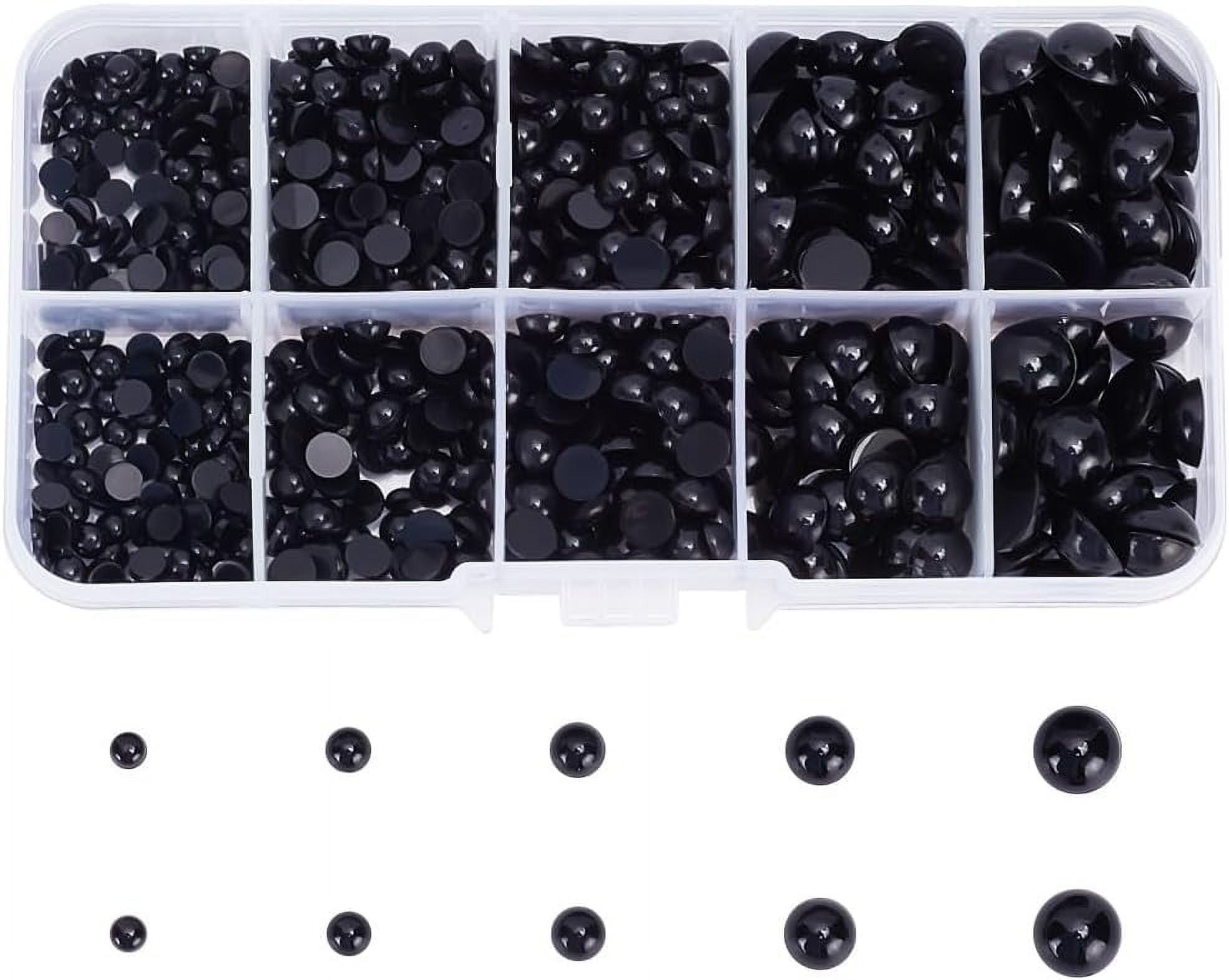 760 Pcs 5 Sizes Round Craft Eyes Black Plastic Craft Eyes Black ...