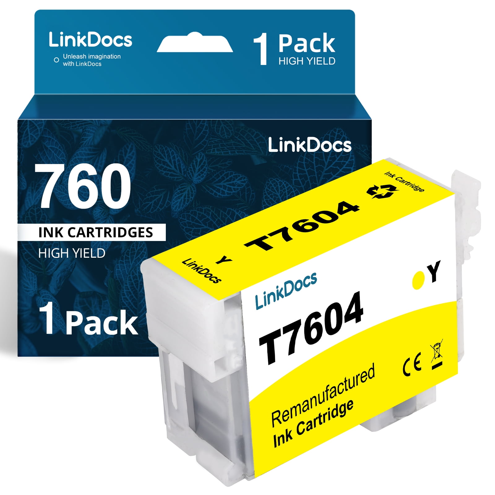 760 T7604 Yellow Ink Cartridge with Latest Chips Replacement for Epson ...