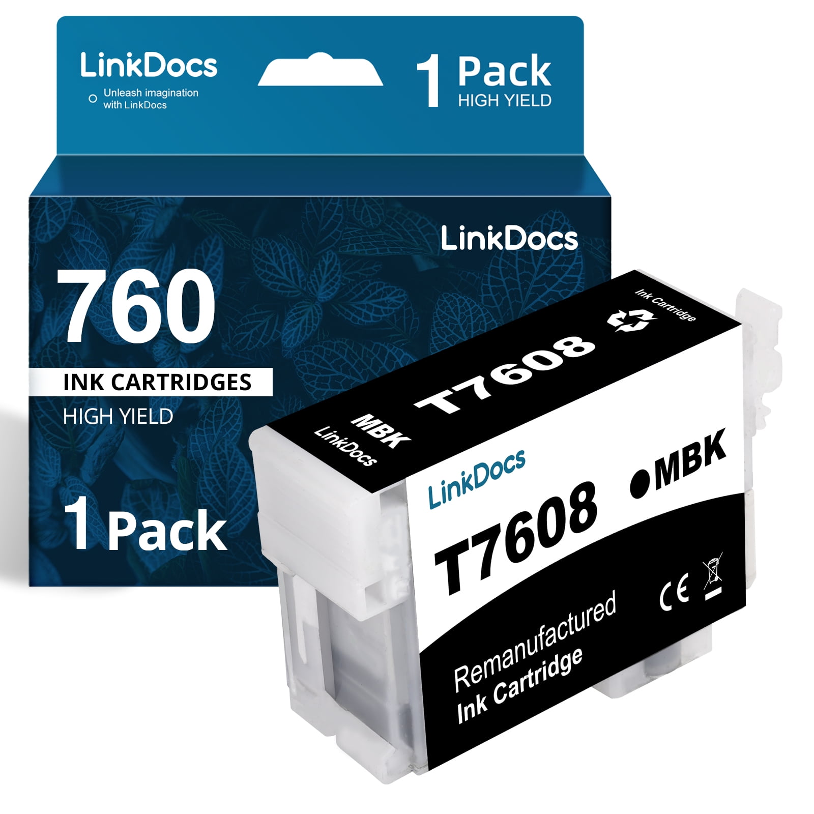 760 T7608 Matte Black Ink Cartridge with Latest Chips Replacement for ...
