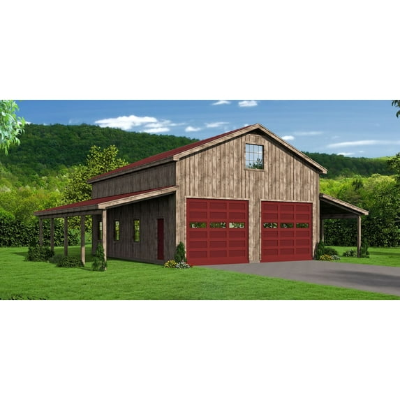 763-12001: Garage Barn & outbuilding 0 Bed, 1 Bath Luxury Home Plan, 0 ...