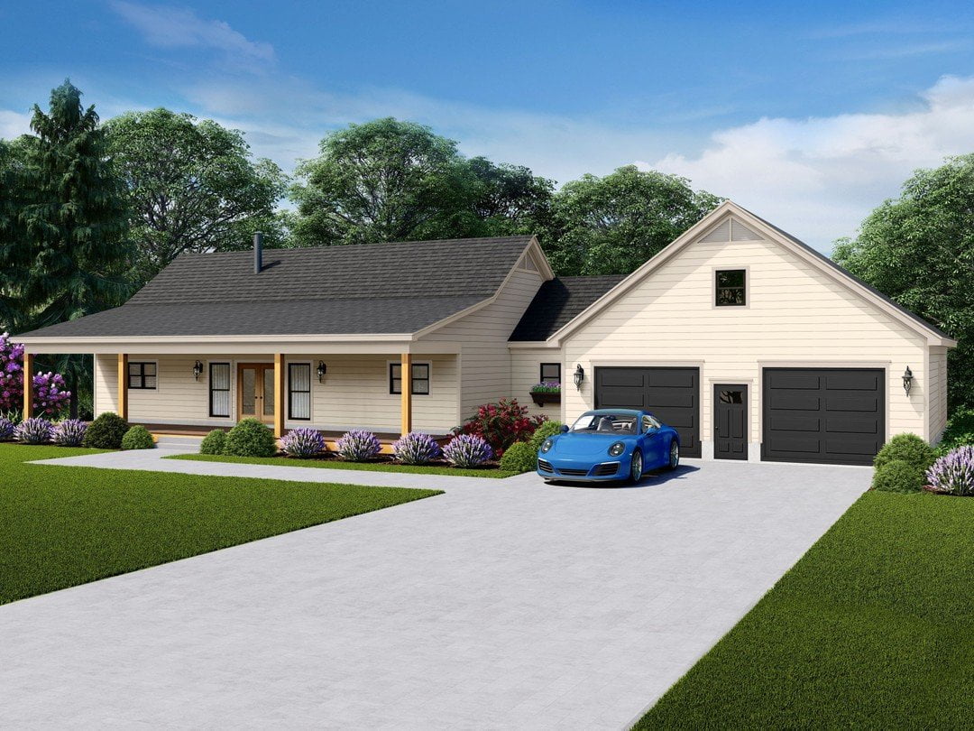 763-17872: Traditional Country 2 Bed, 2 Bath Luxury Home Plan, 1787 Sq ...