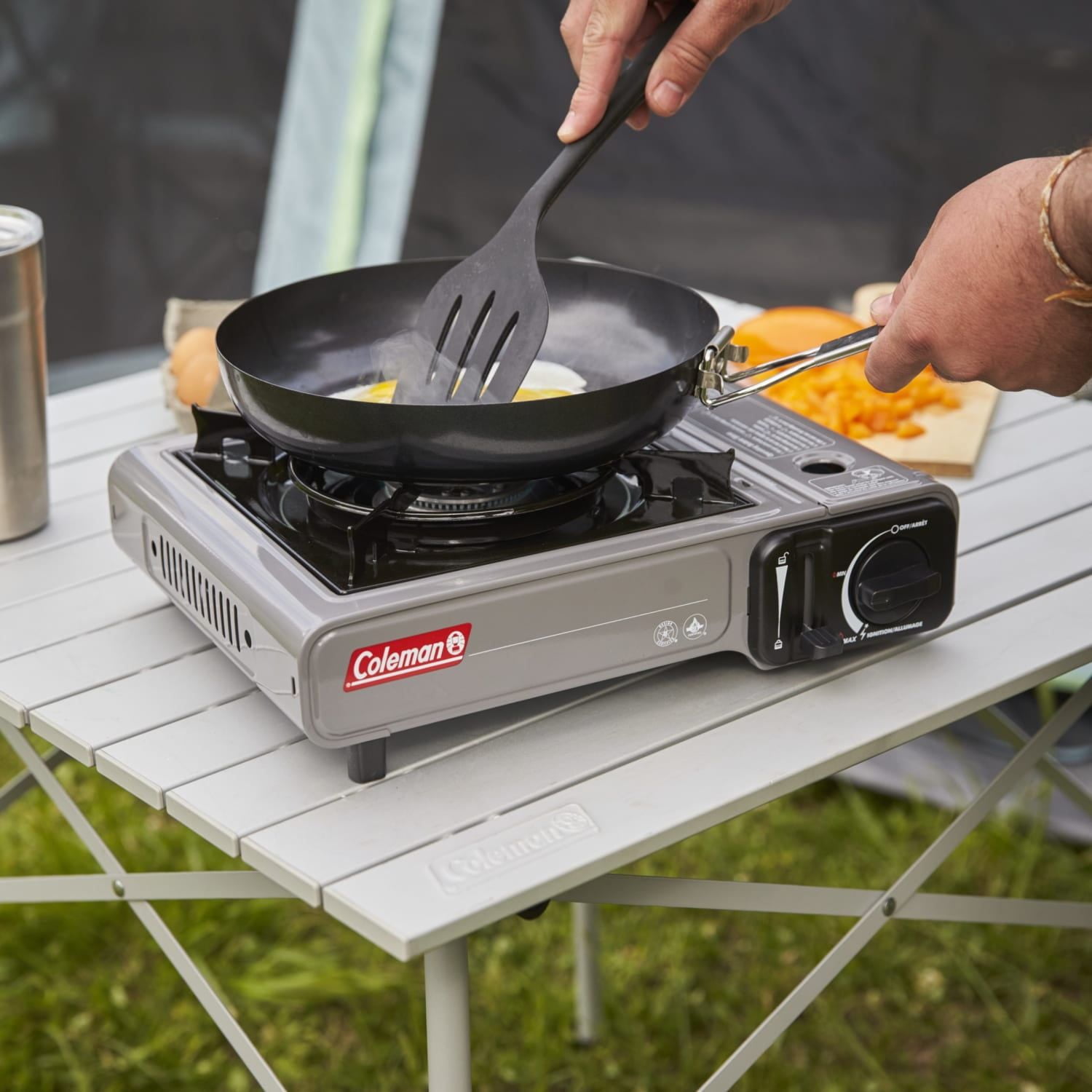 7650 BTU Tabletop Portable Butane Gas Camping Stove 1 Burner Gray ...