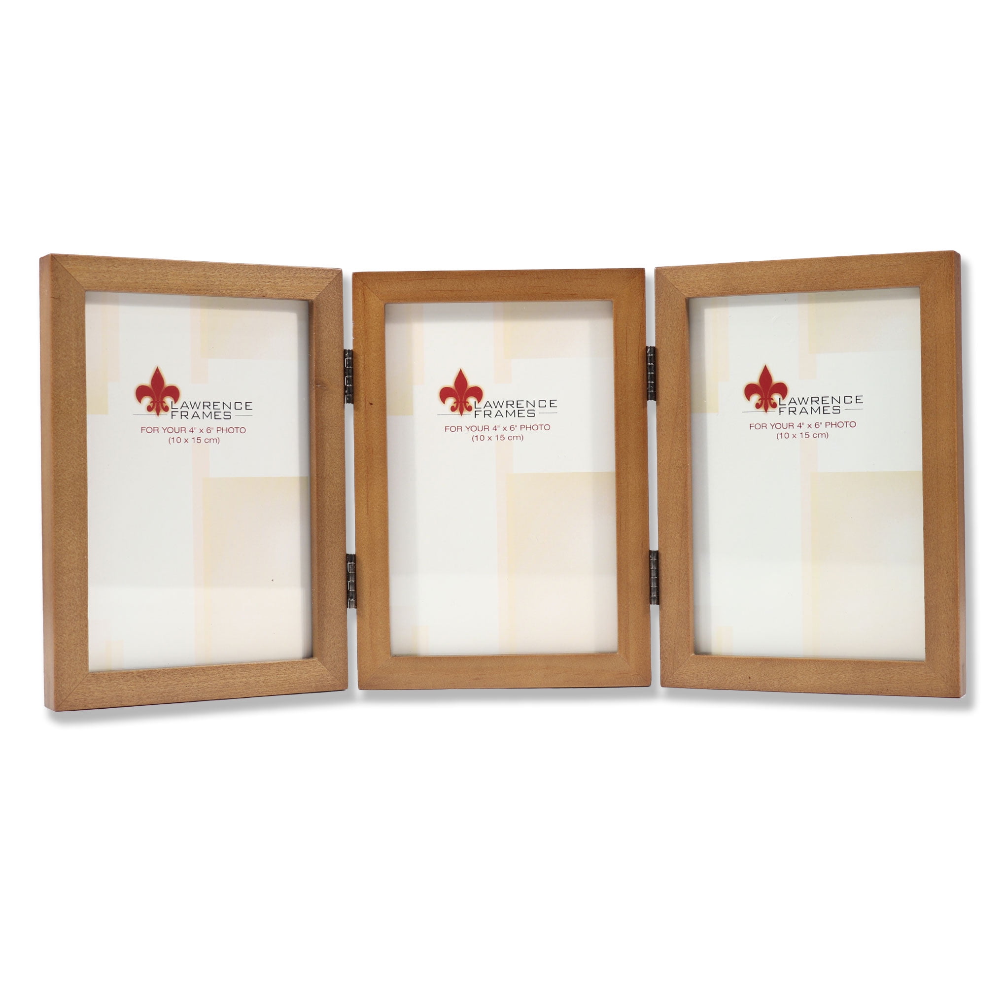 766046T Nutmeg Wood 4x6 Hinged Triple Picture Frame - Walmart.com