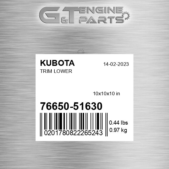 76650-51630 TRIM LOWER fits KUBOTA (New OEM) - Walmart.com