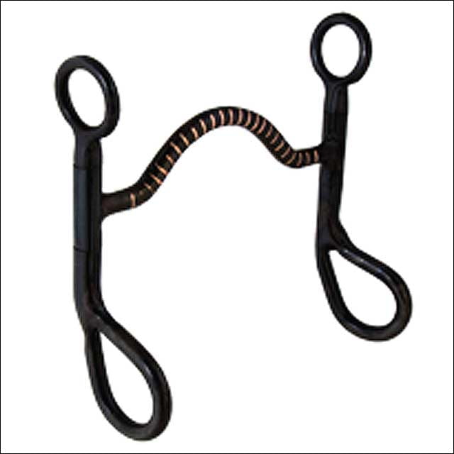 76AI Hilason Black Steel Dog Bone Copper Rollers Mouth Horse Bit ...