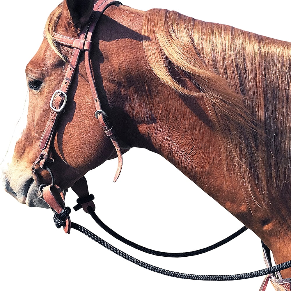 76CE Classic Equine Horse Stretch 1/2" Braided Reins W/ Slobber Straps ...