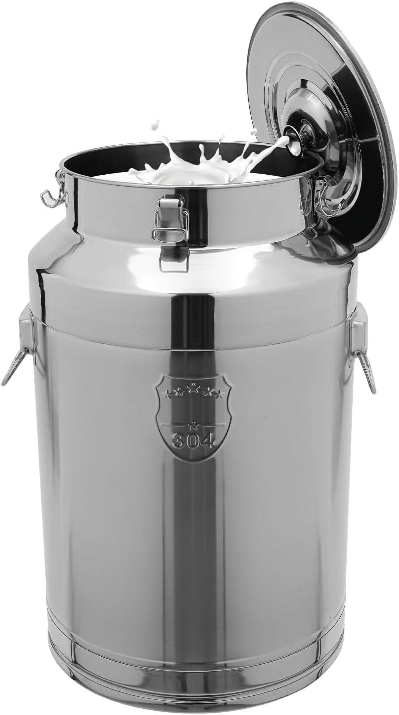 76L/20.08Gal Milk Can, Stainless Steel Milk Can with Lid Milk Jug Milk ...