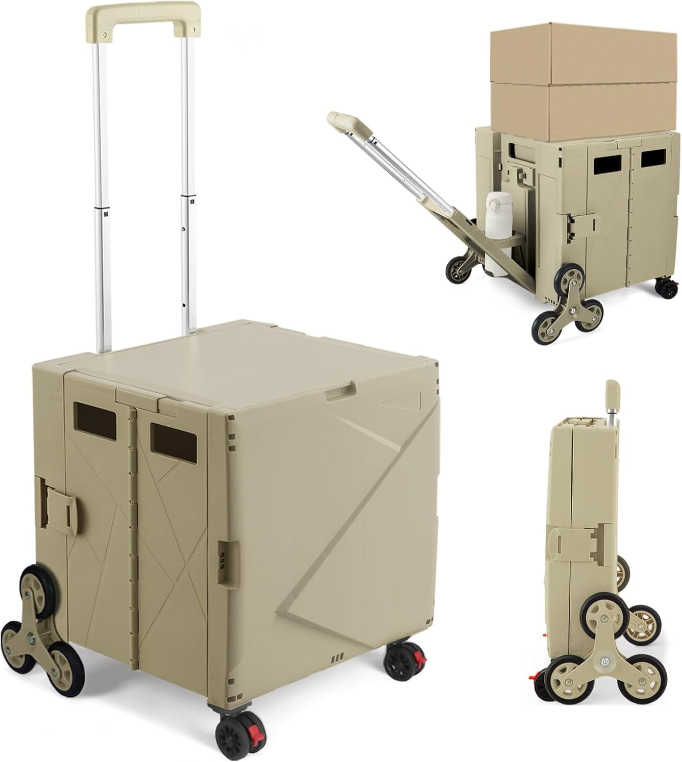 76L Folding Utility Cart Portable Rolling Crate Handcart Shopping ...