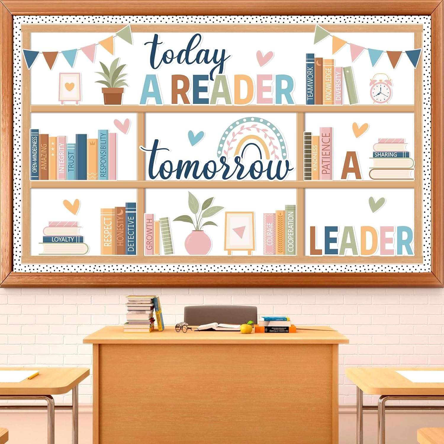76PCS Boho Reading Bulletin Board Set Read Bookshelf Bulletin Board ...