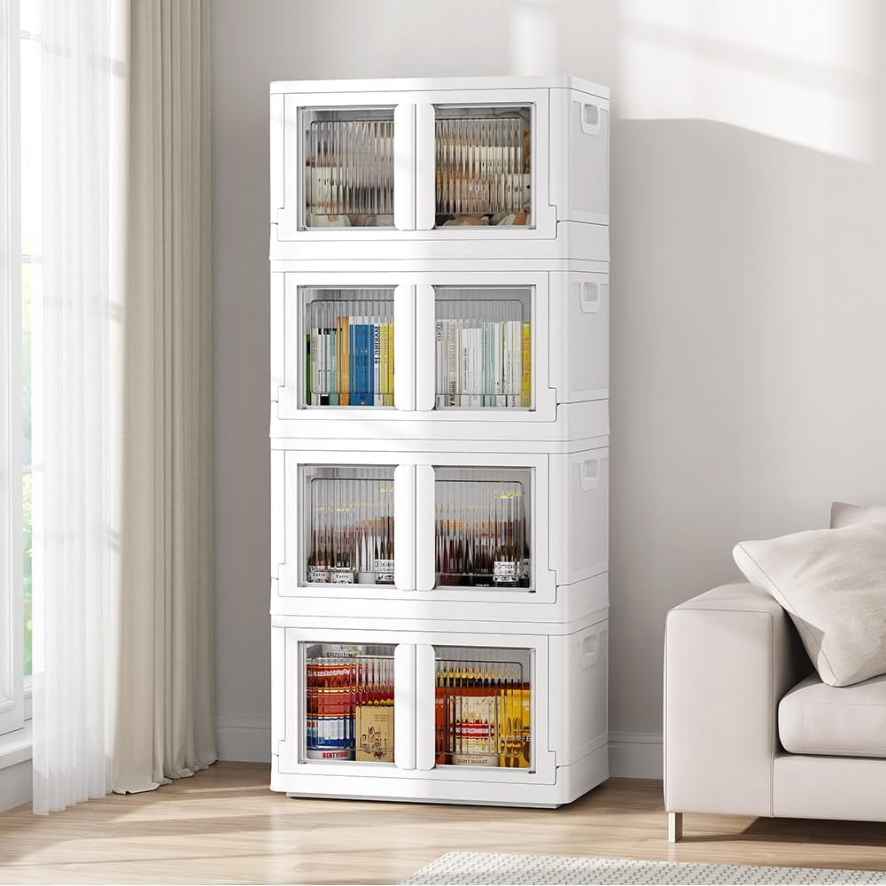 76QT Plastic Storage Bins With Lids, 19Gal Stackable Boxes With Wheels ...