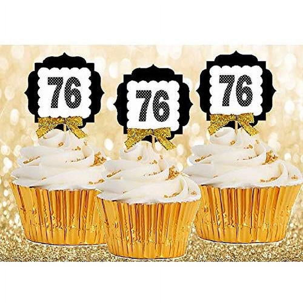 76Th Birthday Anniversary Ribbon Novelty Cupcake Appetizer Decoration ...