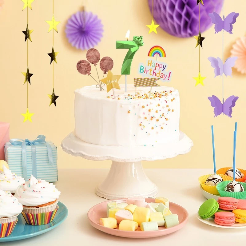 76Th Birthday Green Crown Digital Candle Birthday Cake Candle ...