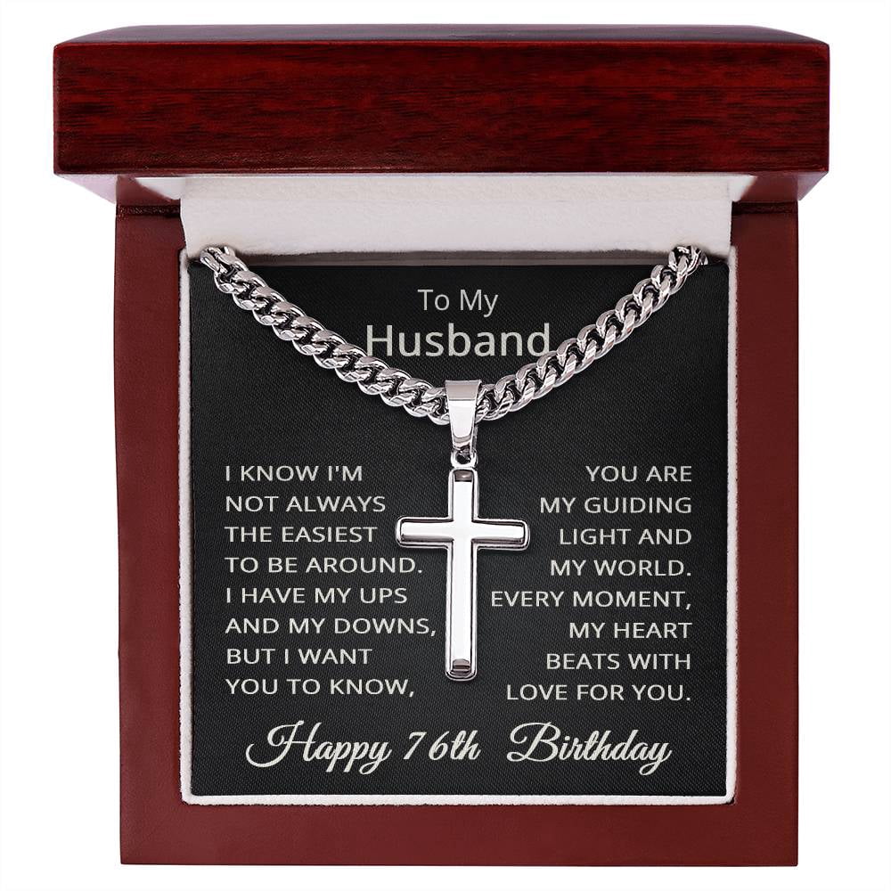 76th Birthday Gifts for Husband – To My Husband Cross Necklace – Men’s ...