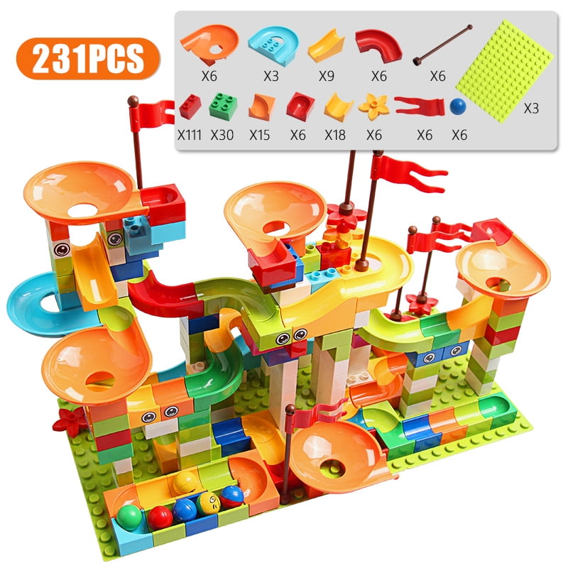 77-308PCS Marble Race Run Big Block Compatible City Building Blocks ...