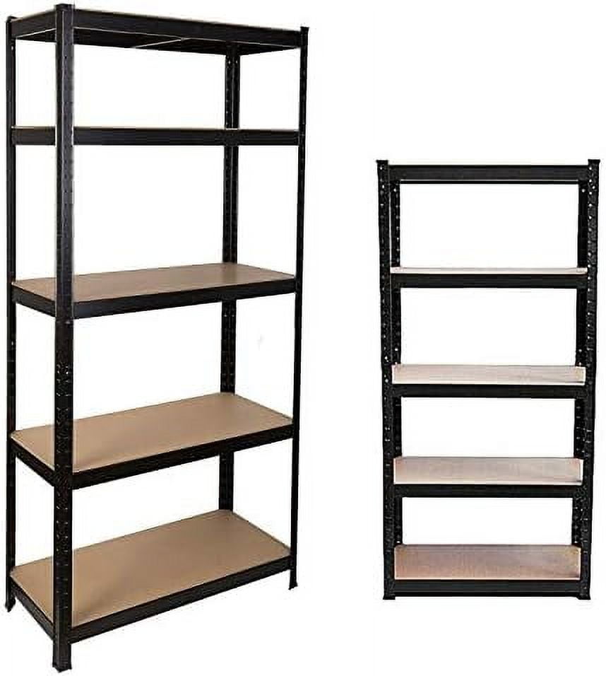 77" Shelves Heavy Duty Steel Frame 5-Tier Garage Shelving Unit Metal ...