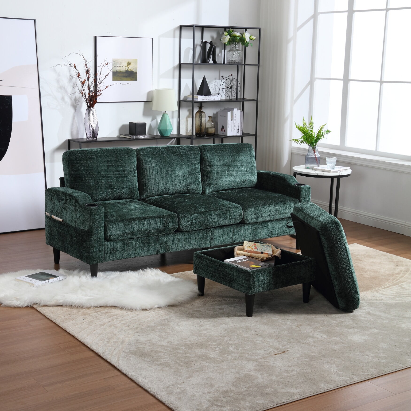 77.36" Modular Sectional Sofa, Modern L-Shaped Couch with Movable ...