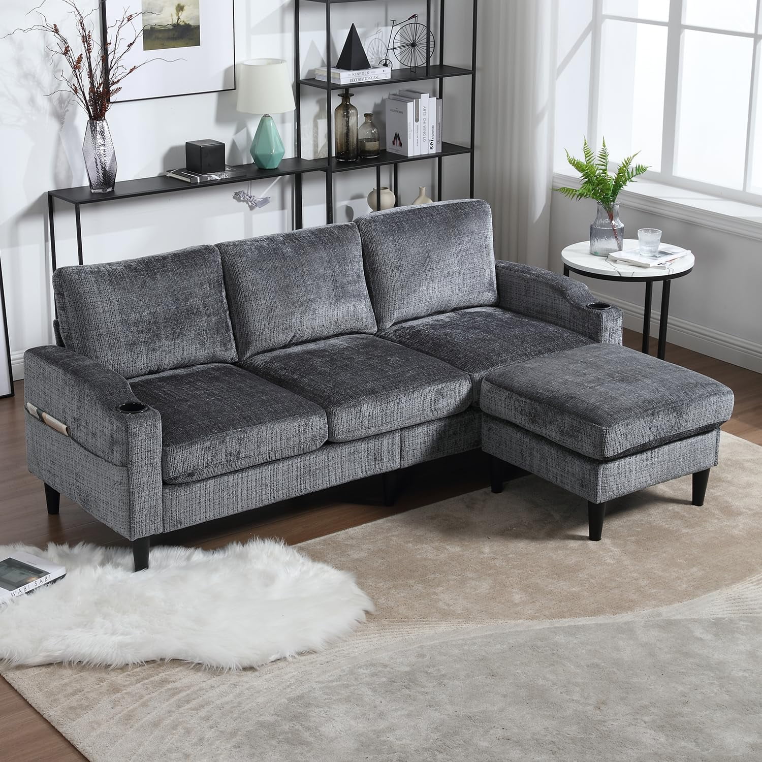 77" Convertible Sectional Sofa, Small L Shaped Sofa Couch with Storage ...