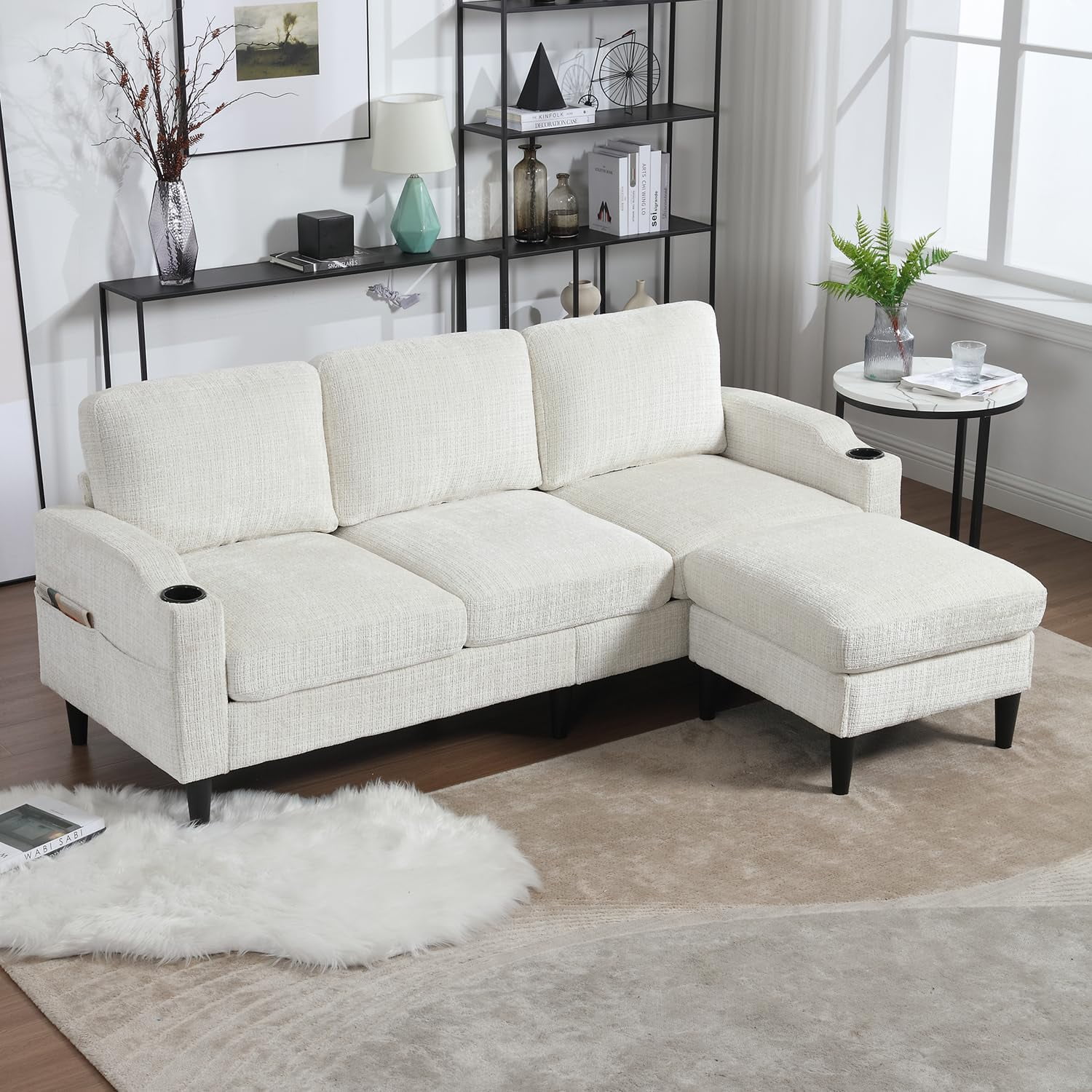 77" Convertible Sectional Sofa, Small L Shaped Sofa Couch with Storage ...