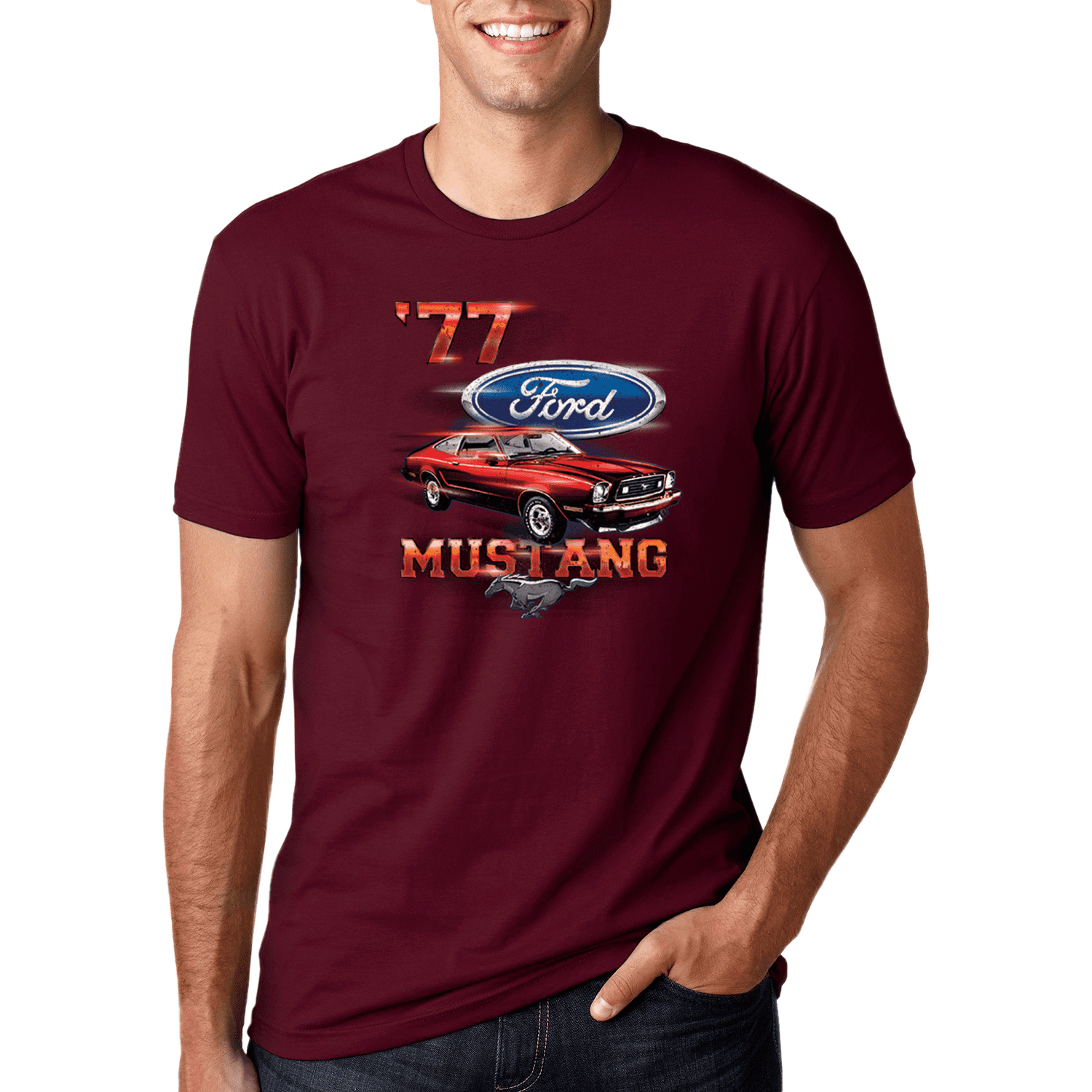 77 Ford Mustang Classic Red Hot Rod Classic Logo Cars And Trucks
