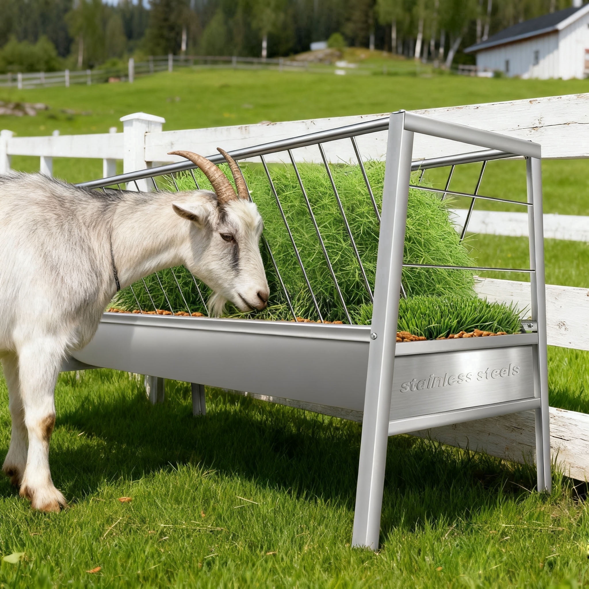 77-Gallon Livestock Goat Feeder,5 FT Long, Large Hay and Grain ...