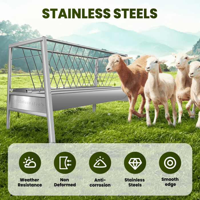 77 Gallon Stainless Steel Livestock Feeding Solution - 59in x 19.6in x ...