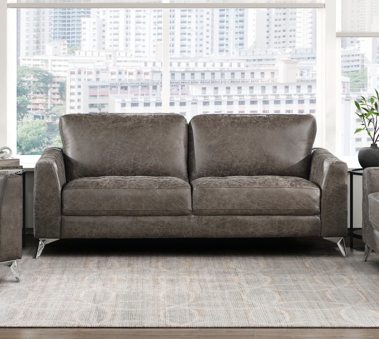 77 Inch Living Room Sofa, Microfiber 2 Seater Sofa, Modern Loveseat ...