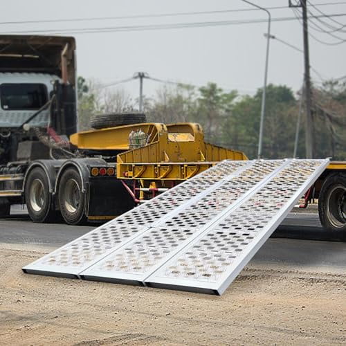 77''L x 54'' W Folding Loading Ramp, 1500 lbs Capacity Aluminum Trailer ...