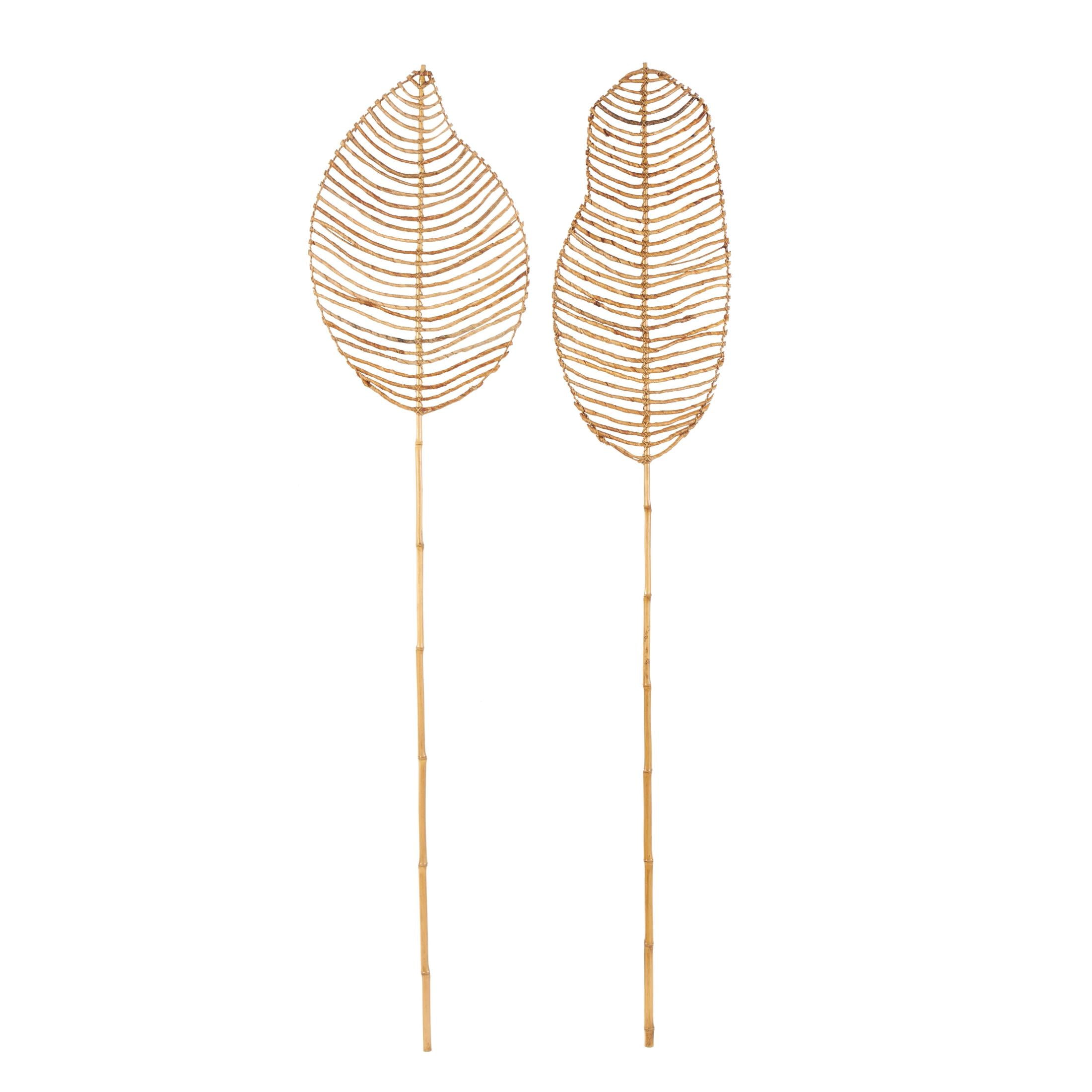77" Palm Tree Handmade Tall Woven Leaf Stick Bamboo Wood Natural ...