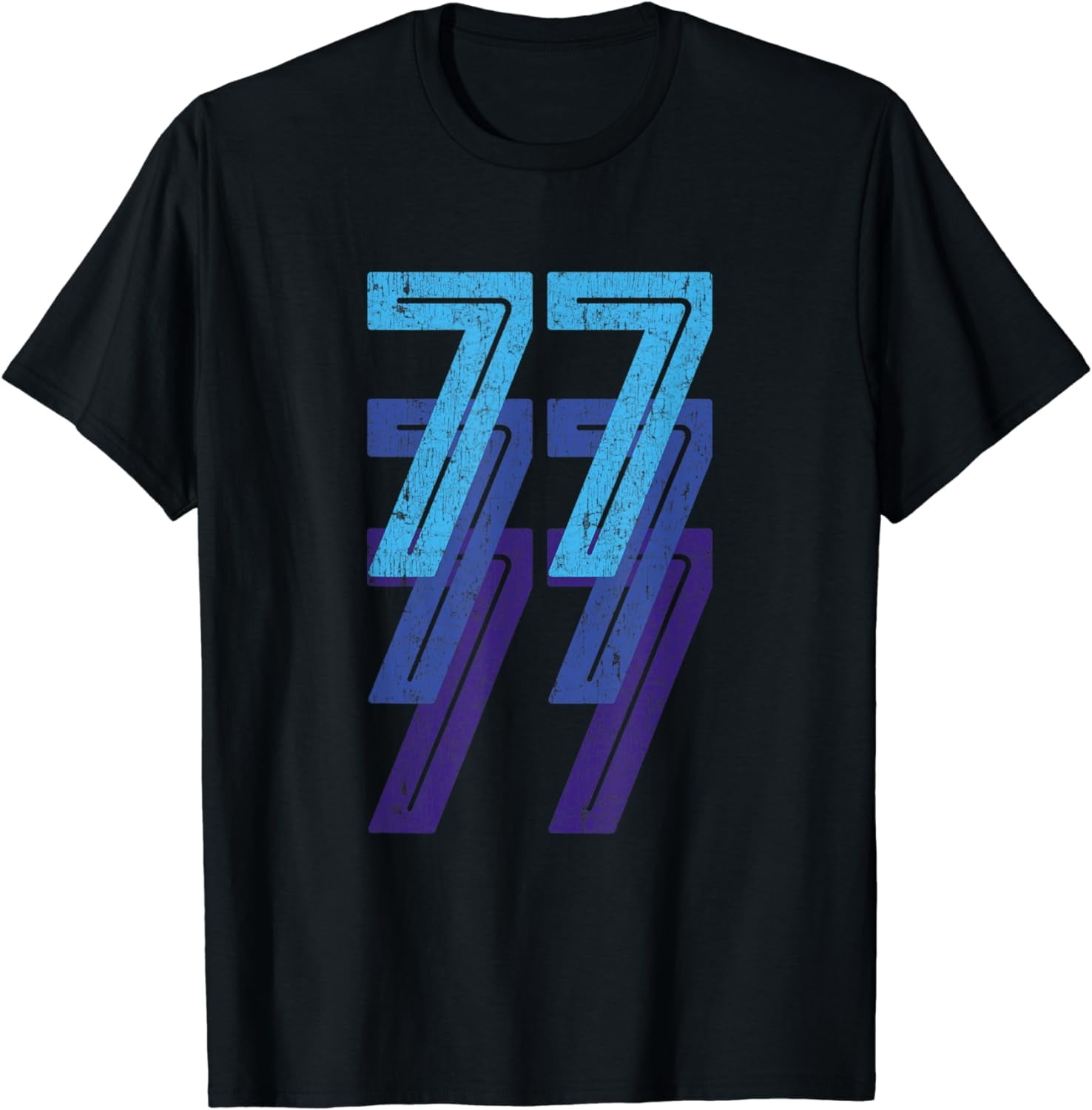77 Lucky Number 77th Year Birthday Age Sports Team T-Shirt - Walmart.com