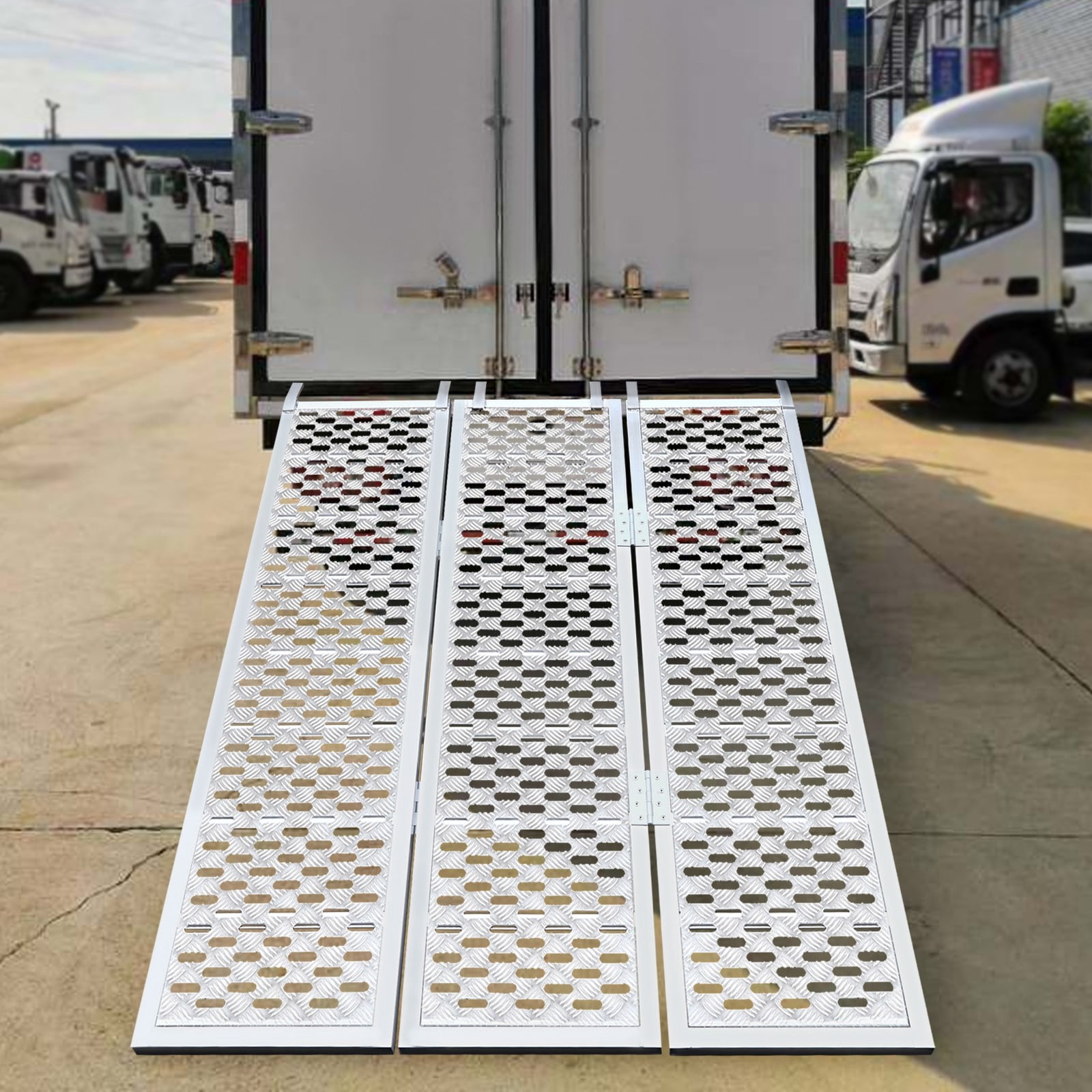 77" X 54" Folding Aluminum Trailer Loading Ramp, 1500 Lb Capacity Wide ...