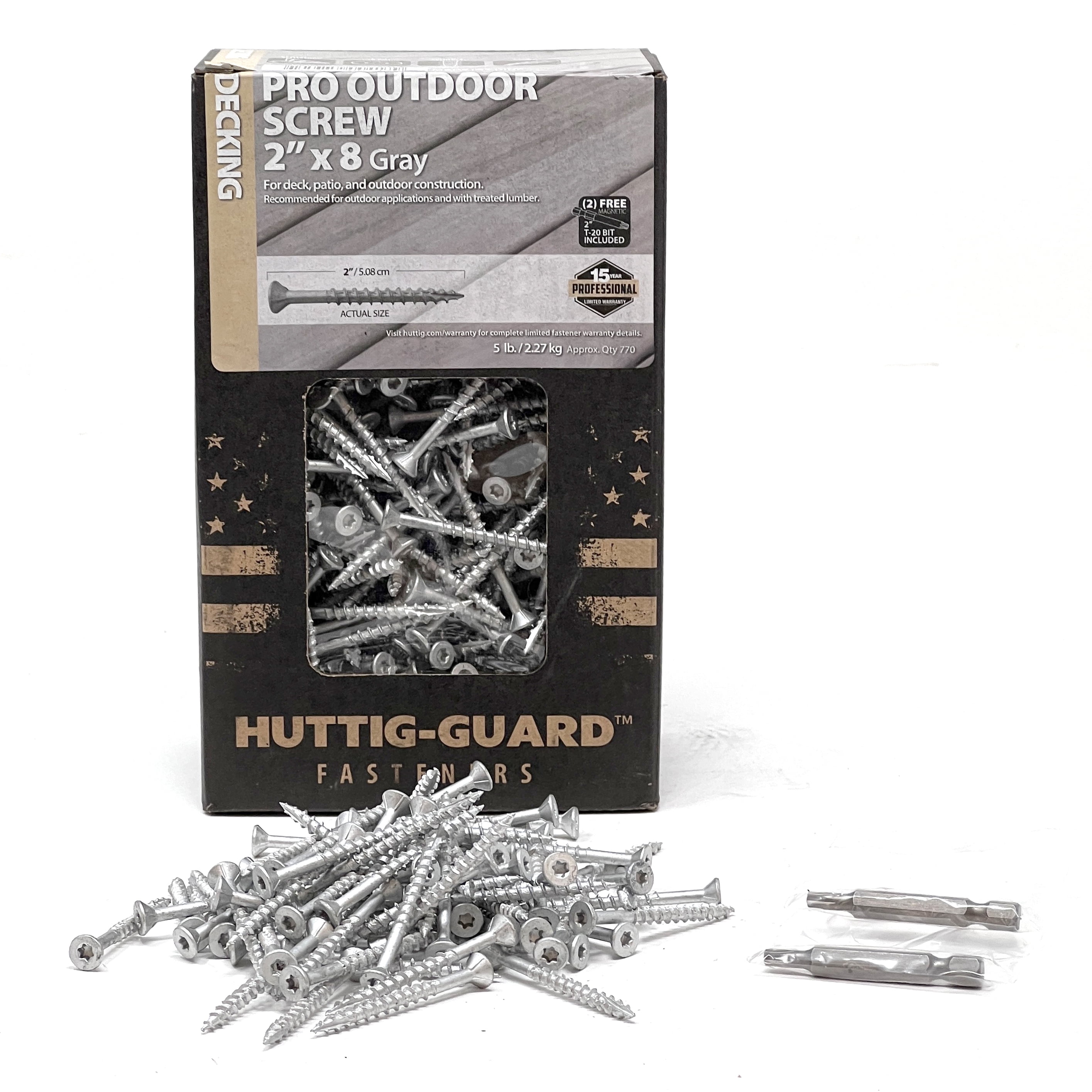 770 pcs Huttig-Grip 2 in x 8 Outdoor Decking Screws Coarse Thread Torx ...