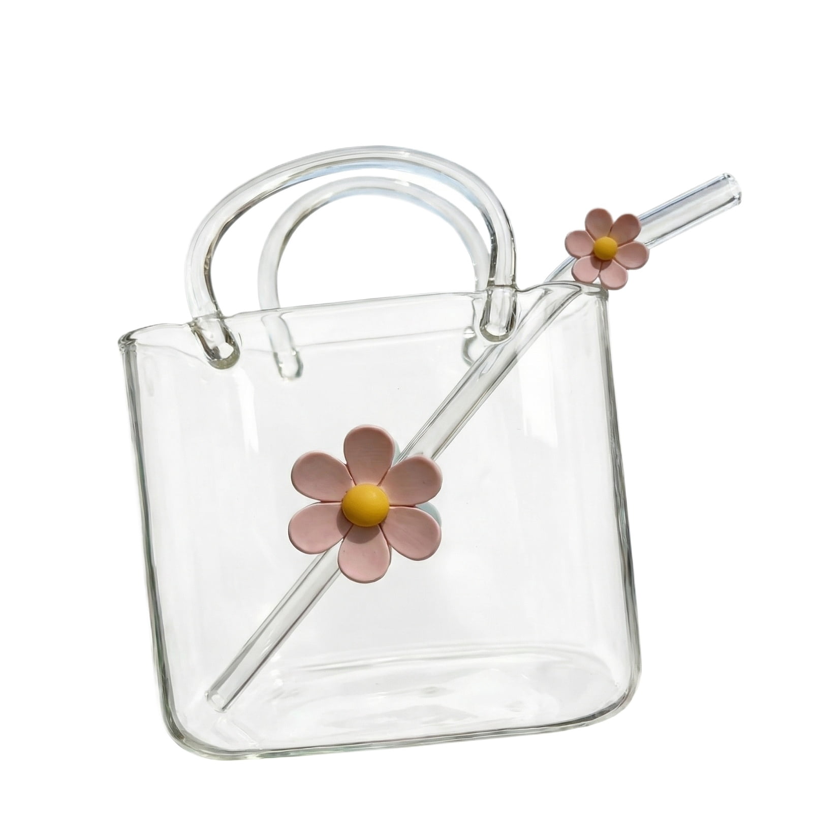 770ml Glass Handbag Cocktail Cup Set – with Tray & Straws, Creative ...