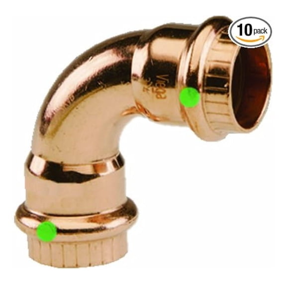 77322 ProPress Zero Lead Copper 90-Degree Elbow with 3/4-Inch P x P, 10 ...