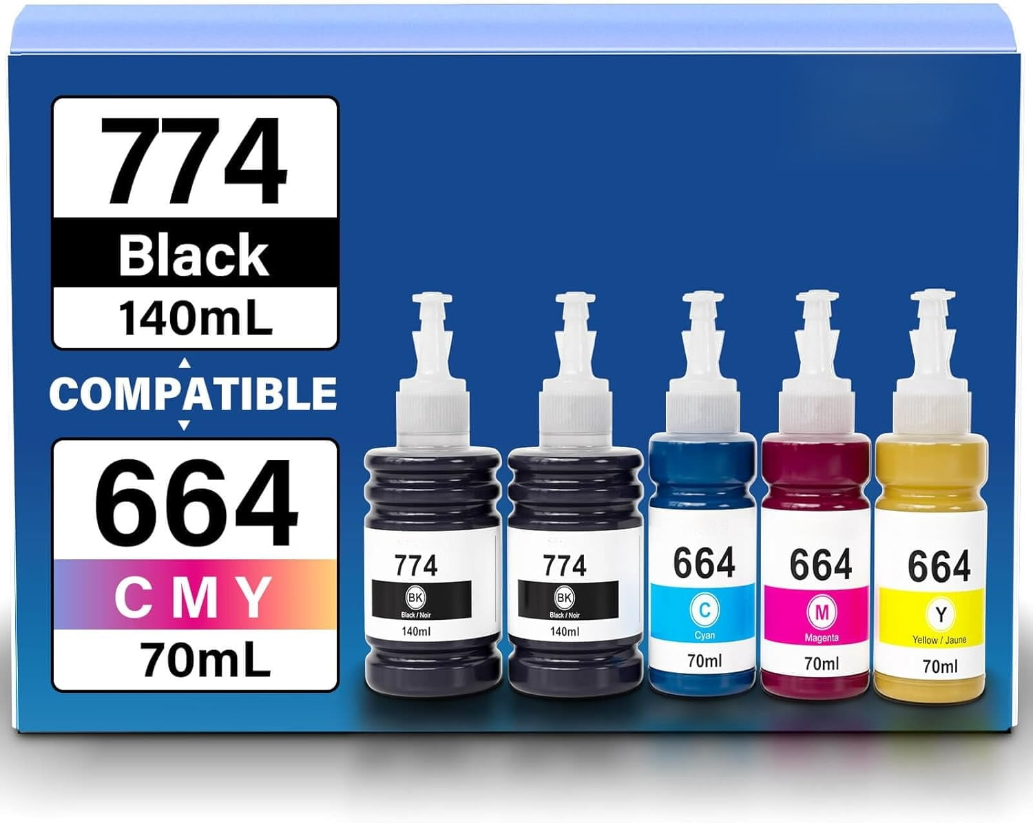 774 664 Ink Refill Bottles for ET-2650 ET-2550 ET-3600 ET-4500 ET-4550 ...