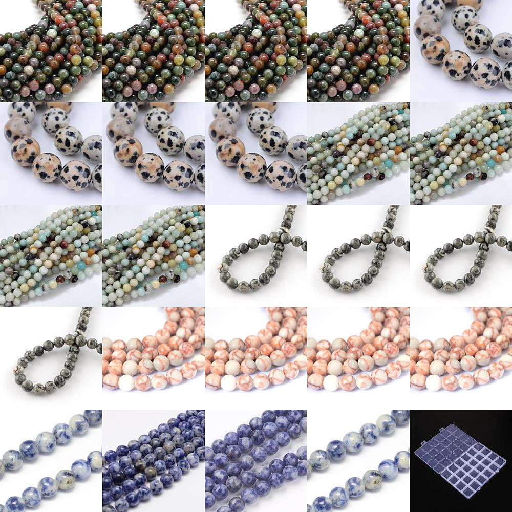 774Pcs 24 Styles Mixed Beads Sets Round 4~10.5mm Hole: 0.8~1.2mm ...