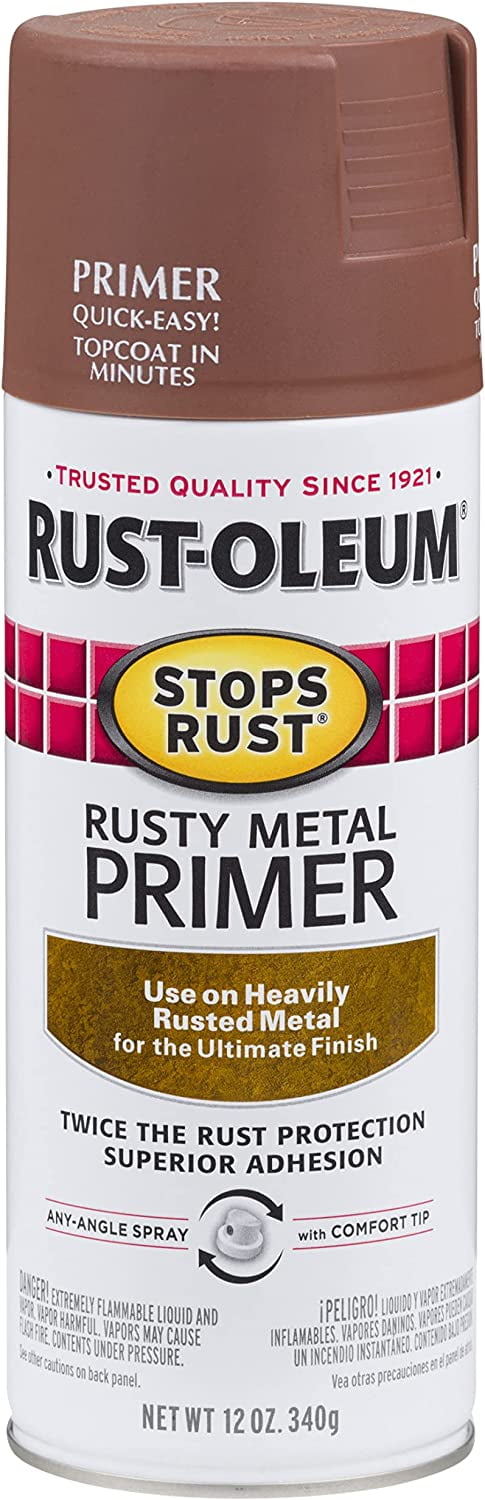 7769830 Stops Rust Rusty Metal primer Spray, 12 oz, Flat Brown ...