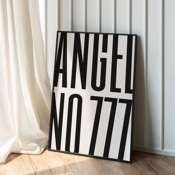 777 Angel Number Print, Bold Type Numerology Print Home Decor #885 ...