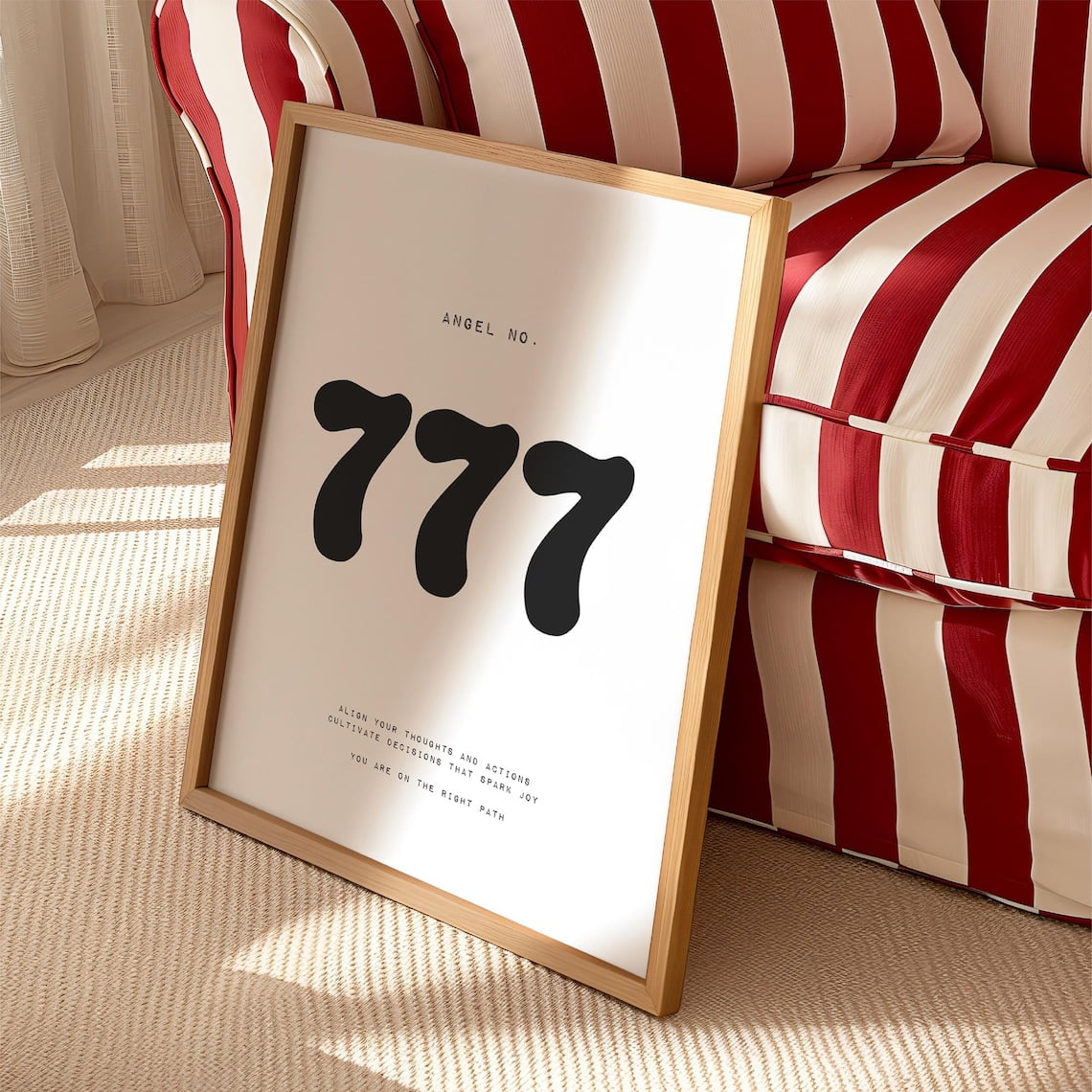 777 Angel Number Print, Minimalist Manifestation Art Home Decor #852 ...